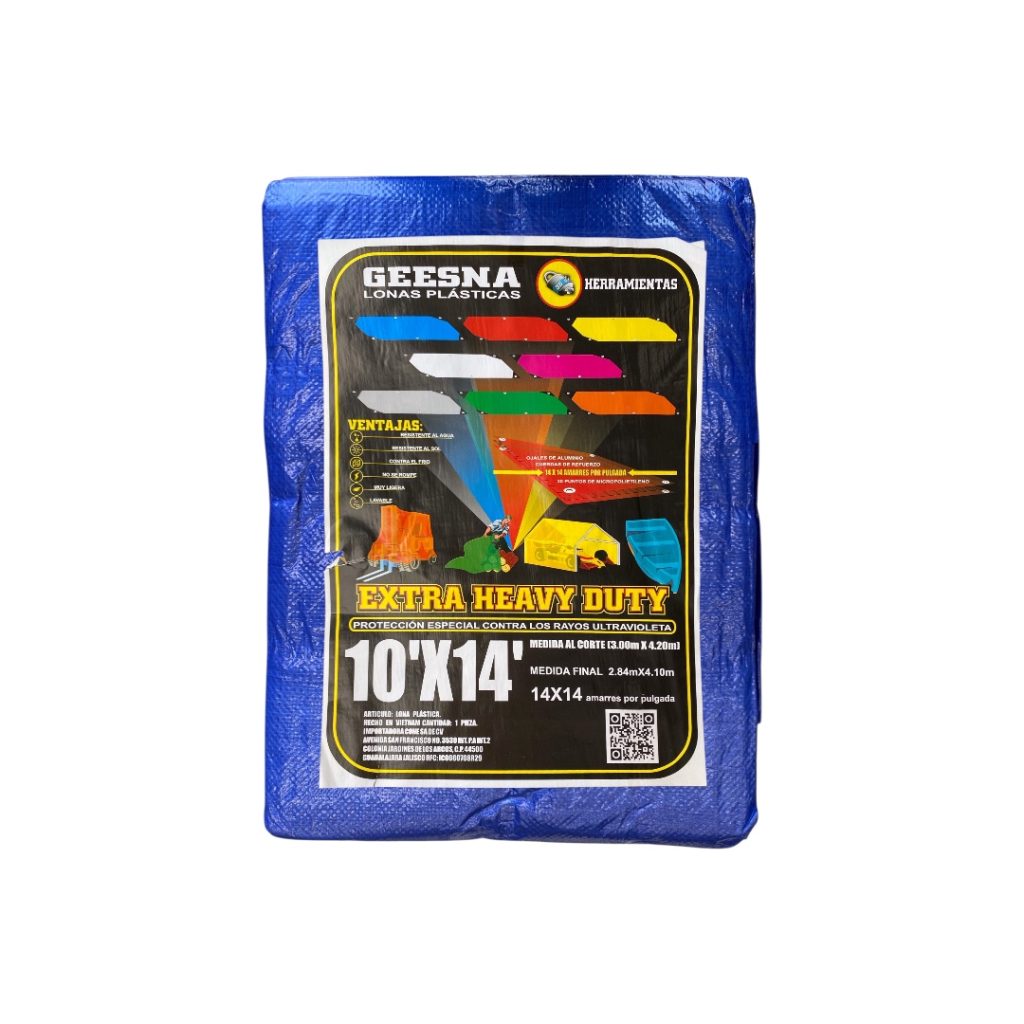 Lona Extra Heavy Duty Reforzada Azul 3 x 4m – Distribuidora Pahua